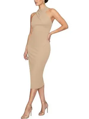 Rachel Rachel Roy Harland Crossover Halter Midi Dress - Almond