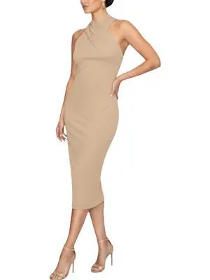 Rachel Rachel Roy Harland Crossover Halter Midi Dress - Almond