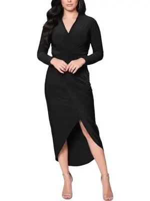 Rachel Rachel Roy Wrap Front Midi Dress - Black