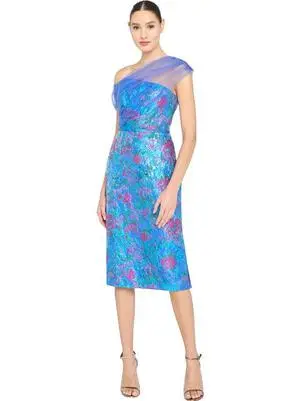 THEIA Jaylen Draped Shawl Dress