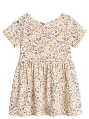 COLORED ORGANICS Organic Cotton Stella Short Sleeve Swing Dress - Giada Floral/lilla