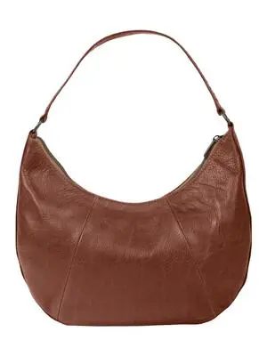 DEUX MAINS Saddle Shoulder Bag Mahogany