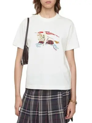 Burberry Ekd Cotton T-shirt - Chalk White