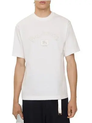 Burberry Gothic Logo Cotton T-shirt - Chalk White
