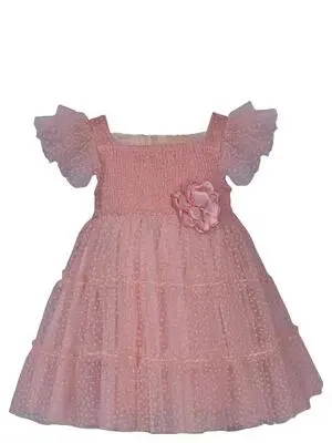 IRIS & IVY Swiss Dot Tulle Party Dress - Blush