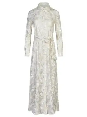 Anne Fontaine Adelie Embroidered Maxi Shirt Dress - Moon White