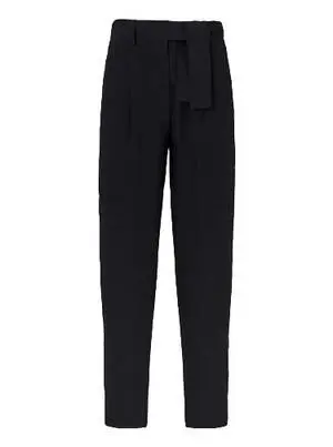 Anne Fontaine Crepe Tailored Cropped Trousers - Black