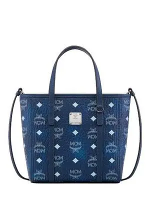 Mcm Mini Toni Top-zip Visetos Shopper - Blue