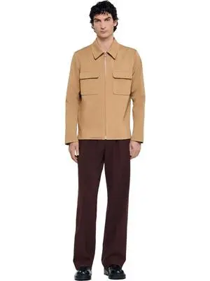 Sandro Zip-up Pocket Jacket - Camel