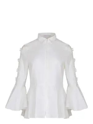 Anne Fontaine Poplin Peplum Shirt - White