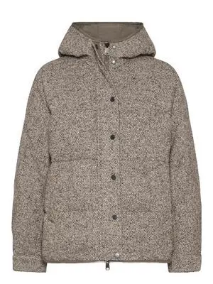 Brunello Cucinelli Flecked Chevron Down Jacket - Rope