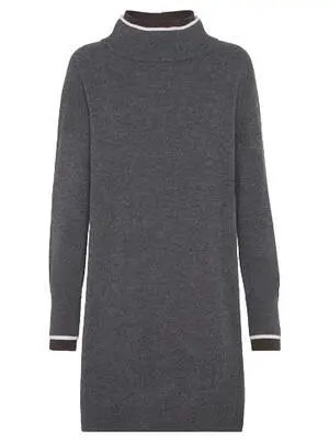 Brunello Cucinelli English Rib Knit Dress - Lead