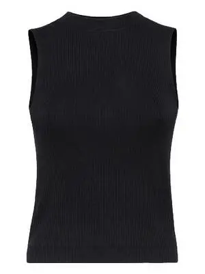 Brunello Cucinelli Ribbed Jersey Top - Black