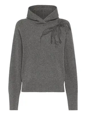 BRUNELLO CUCINELLI Cashmere English Rib Hooded Sweater