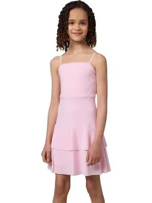 UN DEUX TROIS Bow Back Tiered Dress - Light Pink