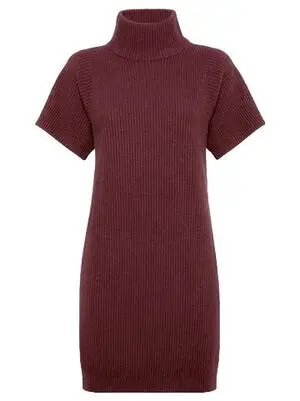 Brunello Cucinelli English Rib Knit Dress - Amaranth