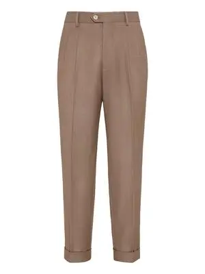 Brunello Cucinelli Wool Denim Trousers Bark