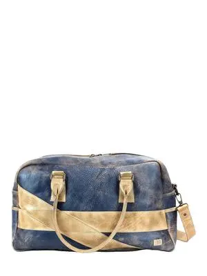 Bed Stu Leather Duffle Bag - Cobalt Lux Oats Rustic