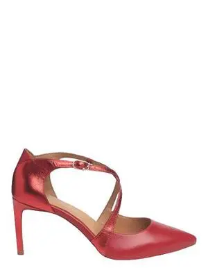 JOAN OLOFF SHOES Desire 80mm Heel Pump - Red/red Metallic