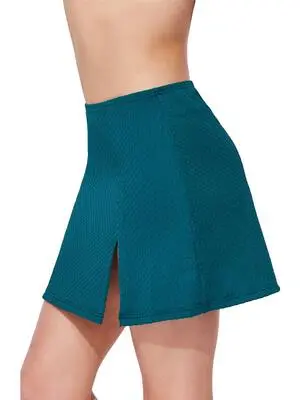 GOTTEX Textured Pull-on Skirt Cover-up - St-tropez-teal