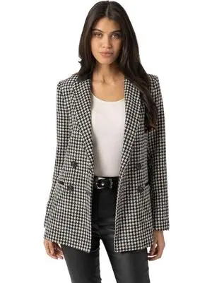 SAINT + SOFIA Cambridge Double-Breasted Blazer Houndstooth