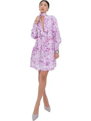 RAISHMA Veronica Floral Print Mini Dress - Lilac