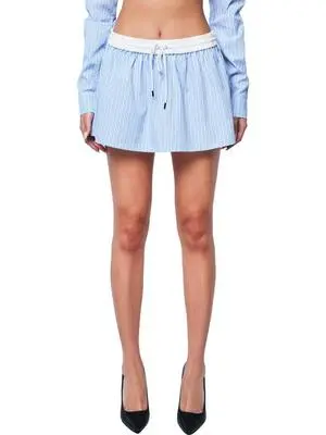 OW Ella Mini Skirt - Light Blue Stripe