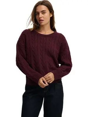 COTTON ON Crew Neck Pullover Deep Pomegranate