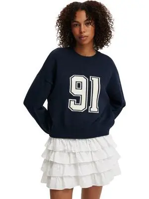 COTTON ON Crew Neck Pullover Navy 91