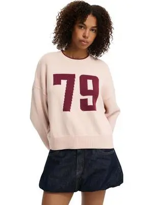 COTTON ON Crew Neck Pullover Peony Pink 79
