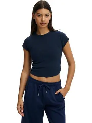 Cotton:on Active Curved Hem Baby Tee - Washed Prep Sport Navy