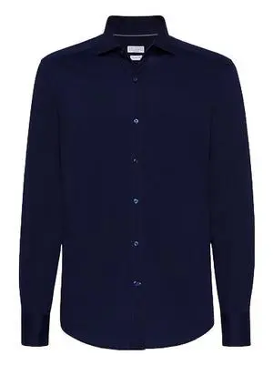 Brunello Cucinelli Basic Fit Shirt - Navy Blue