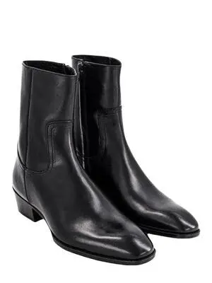 ANTHONY VEER Lennox Leather Boots - Obsidian Black Leather