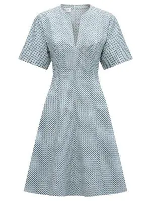 CALLAS MILANO Sora Fit & Flare Printed Dress - Blue Print