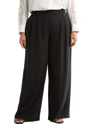 Lyssé Darcy Pleated Wide Leg Pants - Black