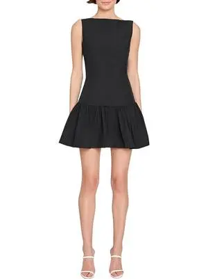 Amanda Uprichard Katina Drop Waist Mini Dress - Black