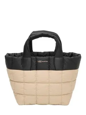 VEECOLLECTIVE Small Porter Colorblock Recycled Nylon Tote - Black/desert Multi
