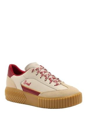 Sorel Ona Ave T-Toe Platform Sneakers Chalk/red Dahlia