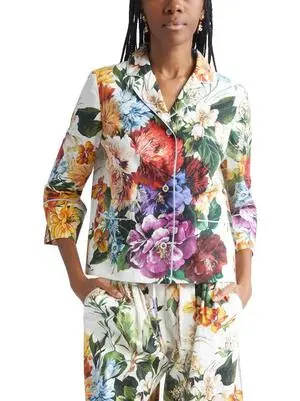 Dolce & Gabbana Floral Button-up Top - Ha5pc B.fiori Cret. F.bco