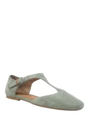 Gentle Souls Wyatt T-Strap Flat Sage Suede