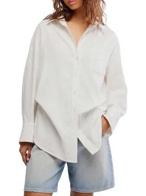 Free People Sabine Cotton Button-up Shirt - Parchment