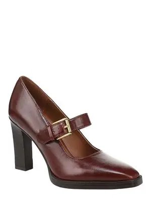 Franco Sarto Shalina Block Heel Pumps Mahogany Red
