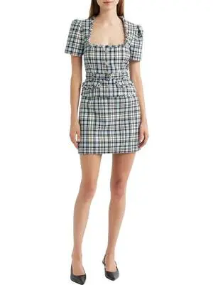 Likely Cecelia Plaid Tweed Dress - Black/blue Multi
