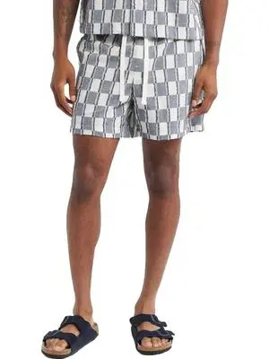 RIZORT Andrew Check Cotton Shorts - Navy