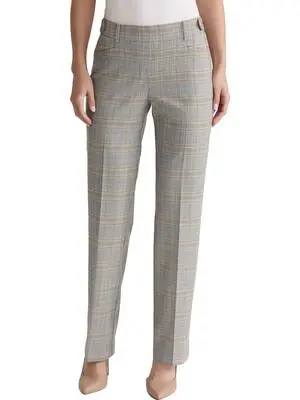 Jones New York Button Tab Plaid Trousers - Jonagold Multi