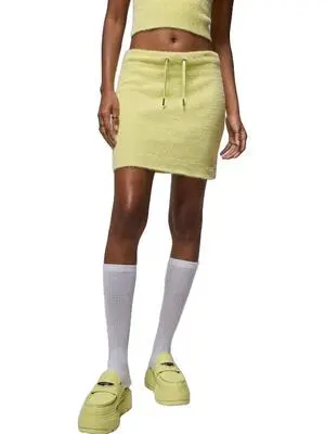 JORDAN Air Drawstring Waist Sweater Skirt Luminous Green/zinnia/green