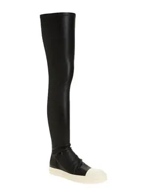 Rick Owens Stocking Sneaks Thigh High Sneaker - Black/milk/milk