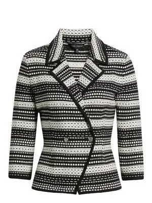Ming Wang Tailored Fit Knit Blazer - Black/ivory