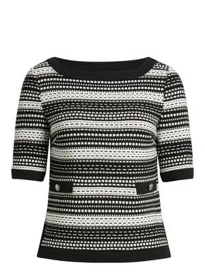 MING WANG Stripe Knit Top