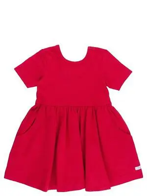 RUFFLEBUTTS Short Sleeve Skater Dress - Red